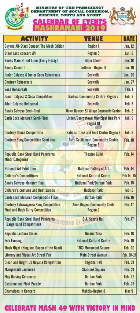 Close to 40 events and activities on Mashramani Calendar - News Source ...