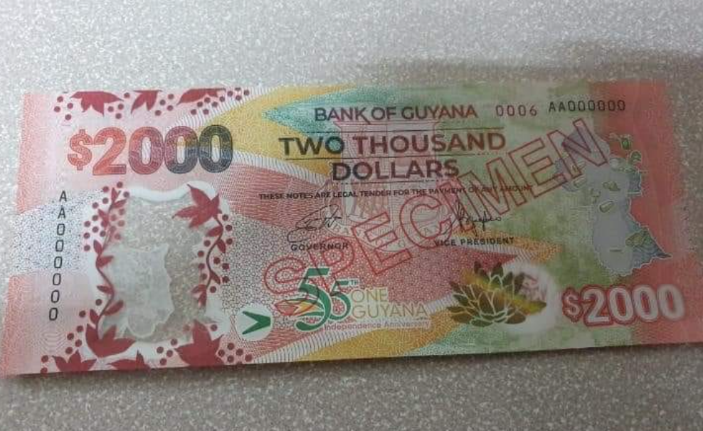 $2000 note goes into circulation from Monday - News Source Guyana