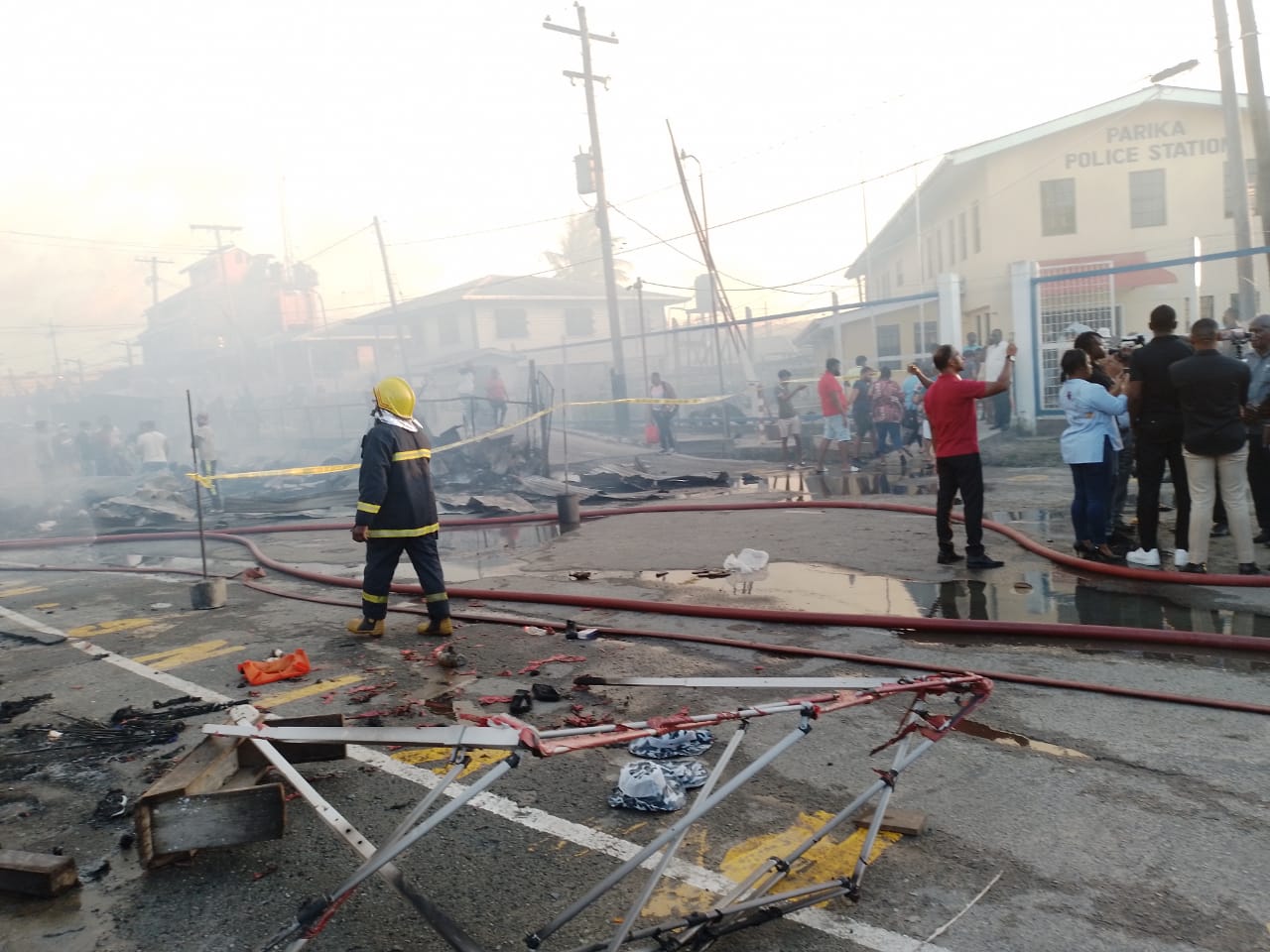 Scores of shops completely gutted as fire ravages Parika market; Nearby ...